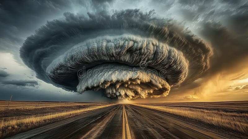 Dramatic Swirling Tornado, Storm with Lightning , Foreboding Clouds ...