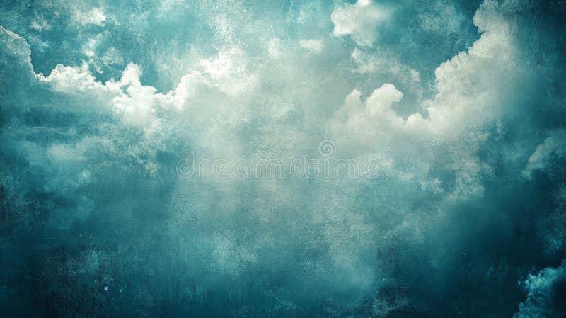 Dramatic Teal Sky Texture with Dark Clouds Stock Illustration ...