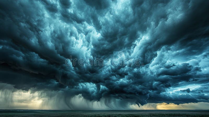 Dramatic Tempestuous Scene with Dark Clouds and Stormy Atmosphere Stock ...