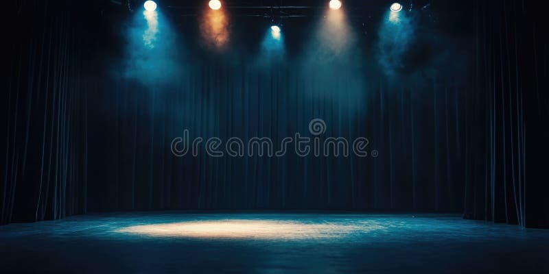 Dramatic Theater Stage with Lighting Effects Stock Image - Image of ...