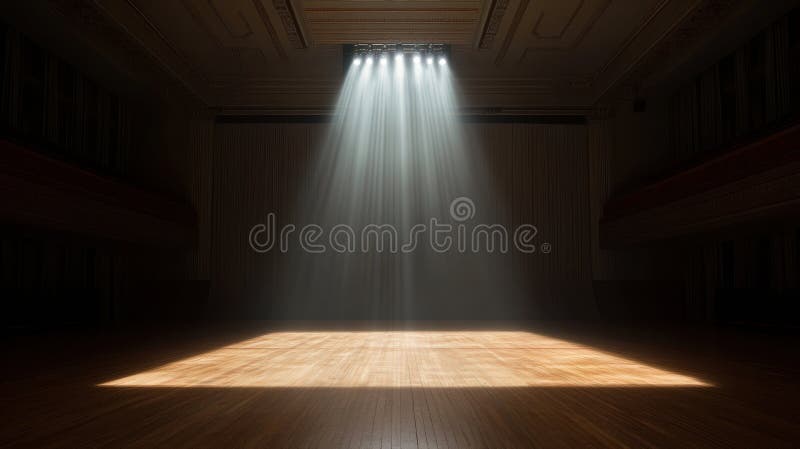 Dramatic Theater Stage with Spotlight in Elegant Classic Auditorium ...