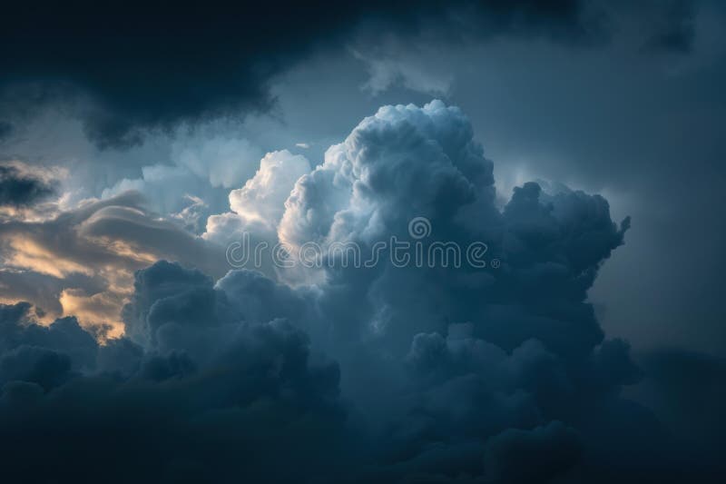 Dramatic Thunder Clouds at Dusk Stock Photo - Image of impending, light ...