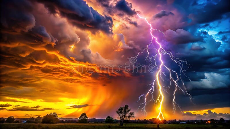 Dramatic Thunder Flash Comic Book Art Background a Vibrant Pop Art ...