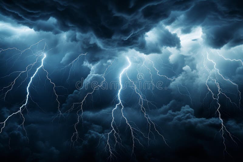 Dramatic Thunder Lighting. Generate Ai Stock Image - Image of power ...