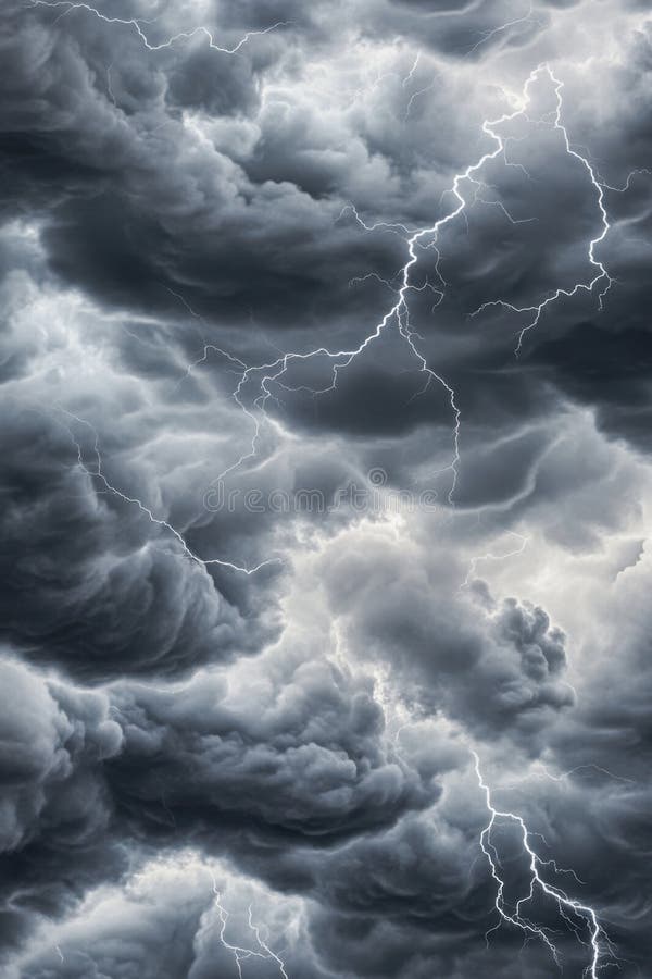 Dramatic Thunderstorm Clouds and Lightning Strikes Captured in Mid ...
