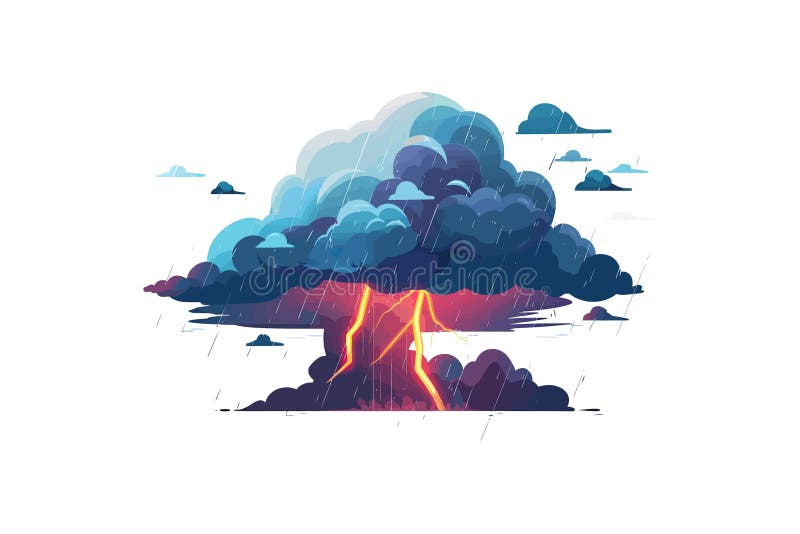 Dramatic Thunderstorm with Lightning. Vector Illustration Design Stock ...