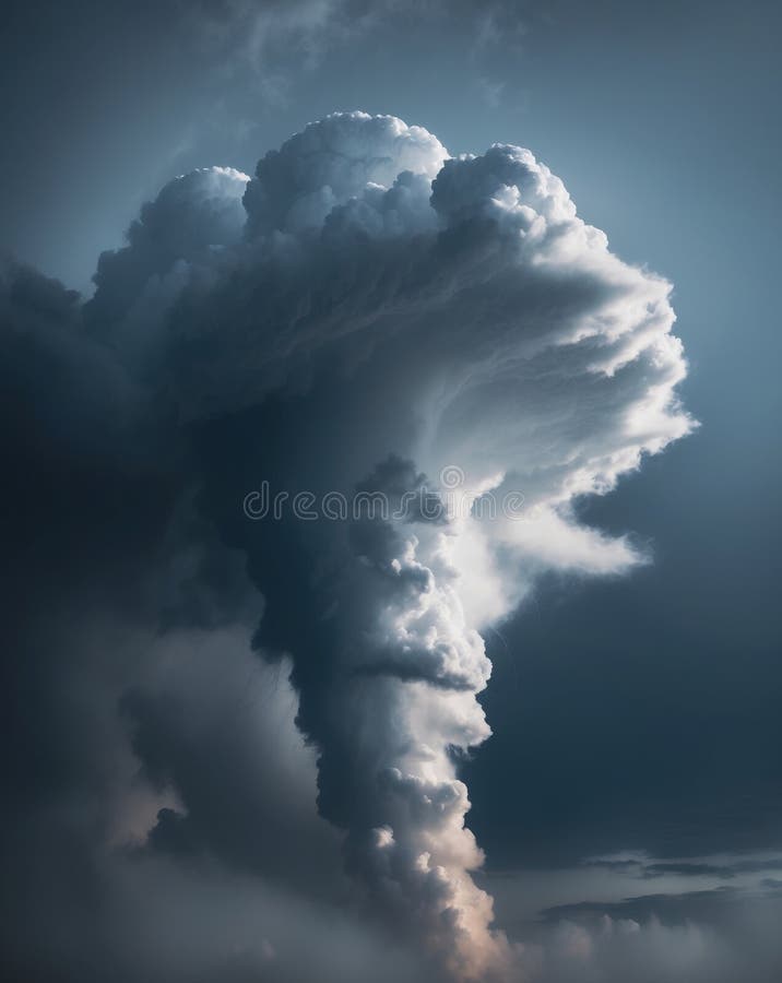 Dramatic Thunderstorm Scene with Massive Cumulus Clouds Overhead Stock ...