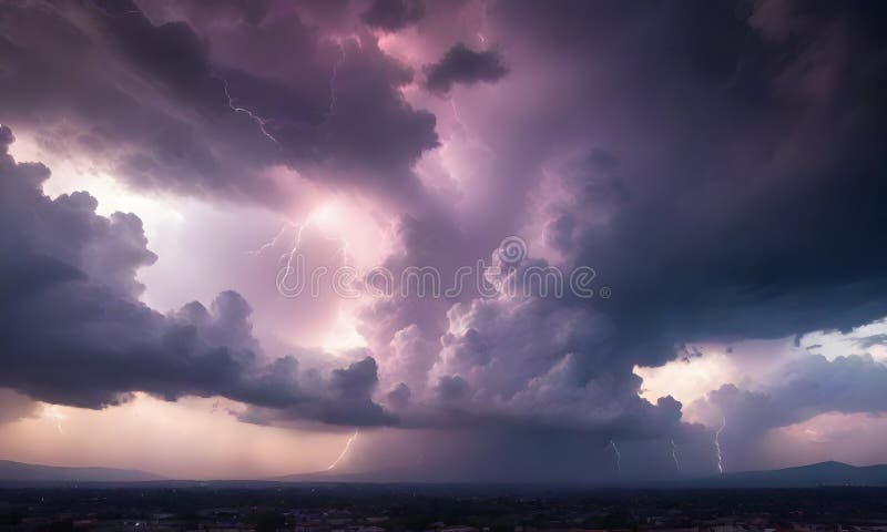 Thunderstorm Over Landscape Stock Image - Image of thunder ...