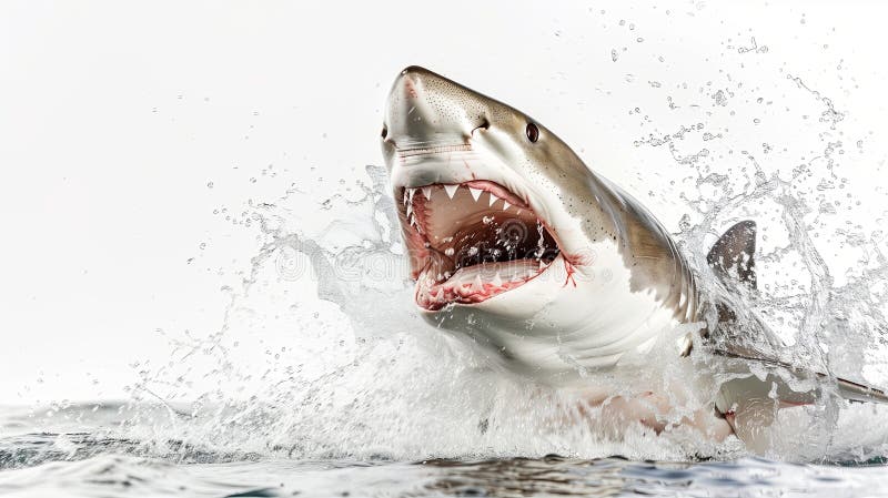 A Dramatic of a Tiger Shark in Mid-attack, Its Mouth Wide Open ...