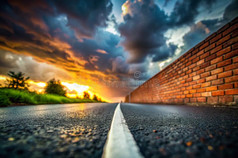 Dramatic TiltShift Photography Captures an Empty Road Dramatic Sky and ...
