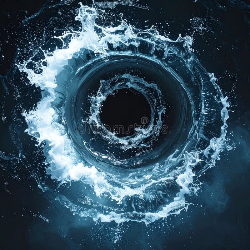 Dynamic Water Vortex Swirling from Above Stock Illustration ...
