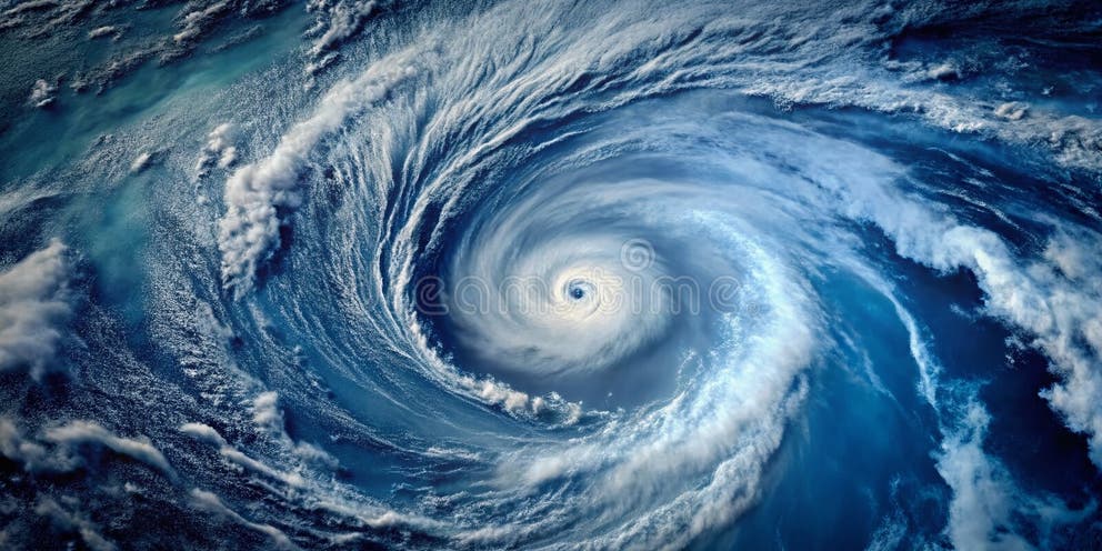 Dramatic TopDown View of a Powerful Hurricane Swirl a Mesmerizing ...