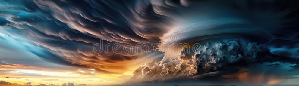 Dramatic Tornado Alley Supercell Formation Stock Illustration ...