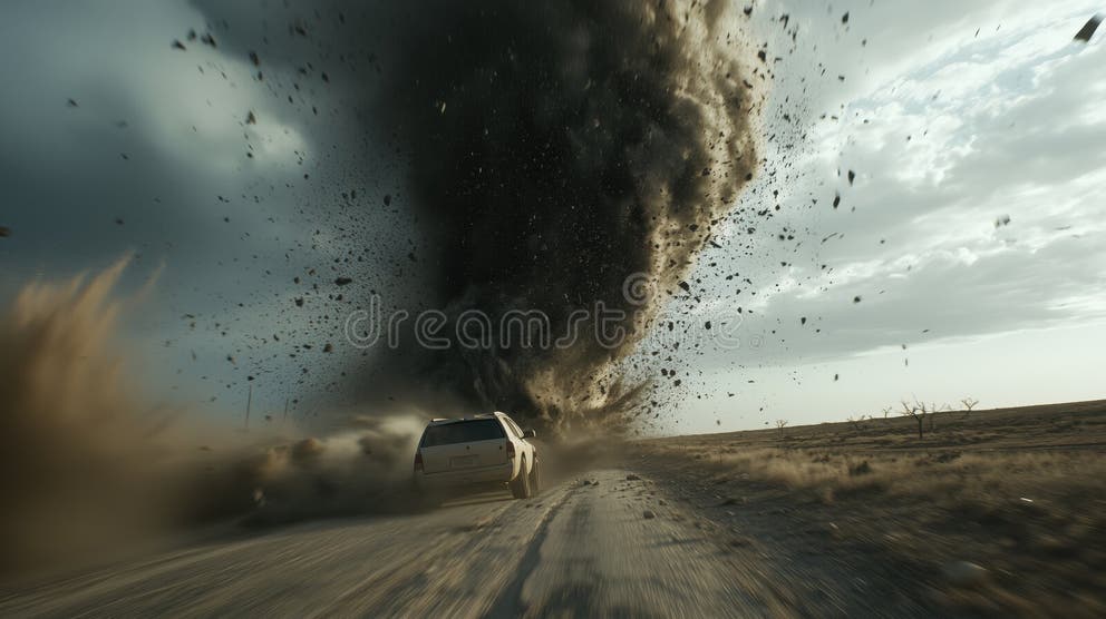 Dramatic Tornado Twists Violently, Creating Chaos on Deserted Road ...