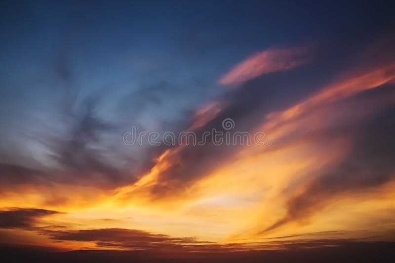 Dramatic Twilight Colorful Sunset Sky and Clouds. Stock Image - Image ...