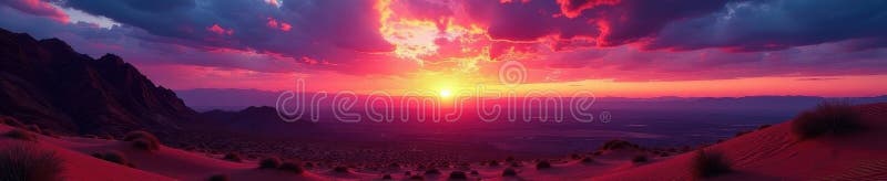 Dramatic Twilight Over Sprawling Desert Landscape, Wild, Desert, West ...