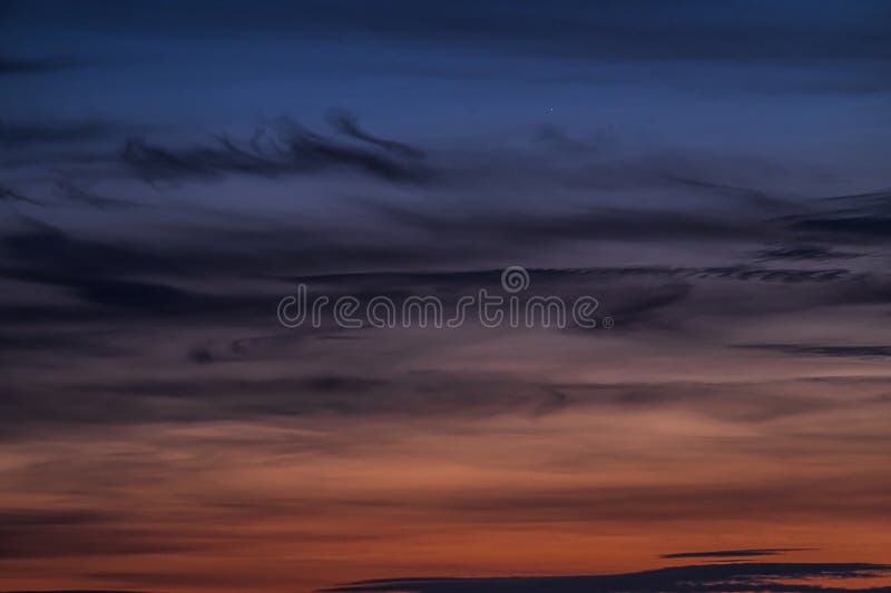 Dramatic Twilight Sky with Dark Clouds and Gradient Colors.. Stock ...