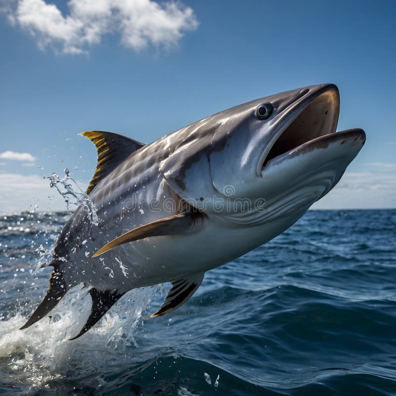 Fast and Fierce: Ray-Finned Fish Hunting in the Open Ocean Stock ...