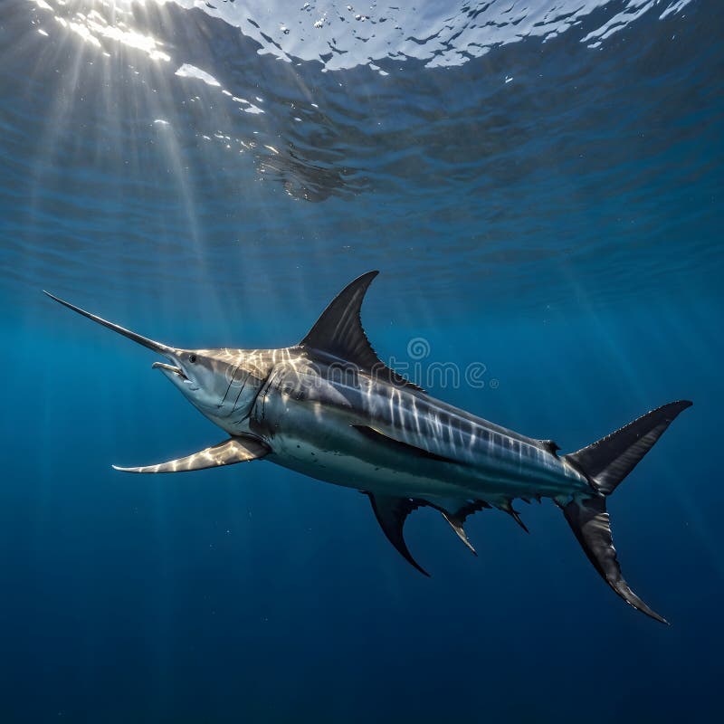 Blue Marlin Diving Gracefully Stock Illustrations – 12 Blue Marlin ...