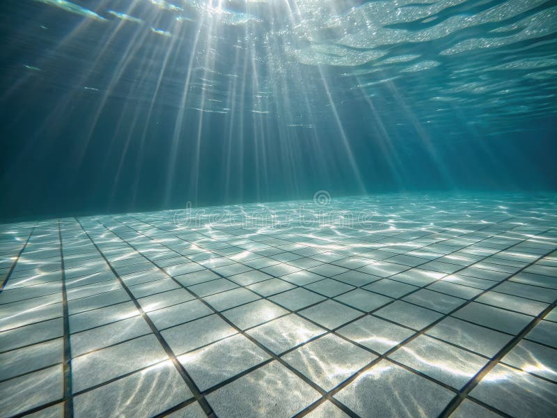 Dramatic Underwater Sunlight and Silver Pool Floor Serenity Tranquil ...