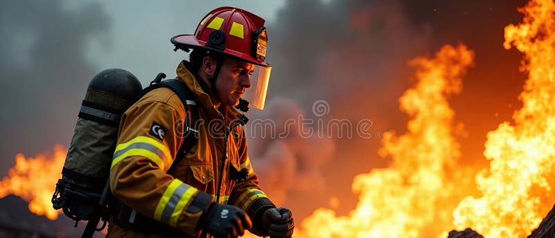 Dramatic Urban Firefighter Rescue Mission a Powerful Image of Courage ...