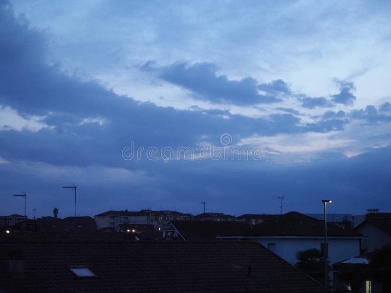 Dramatic urban sky stock image. Image of storm, weather - 184005009