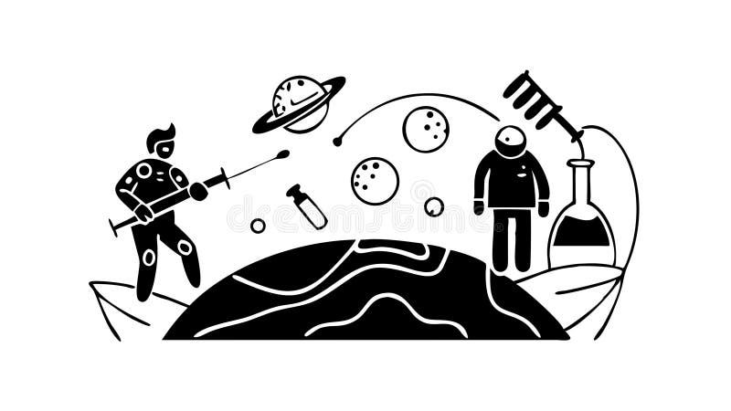 Soldier Alien Encounter, Sci-Fi Conflict, Vector Design Generative AI ...