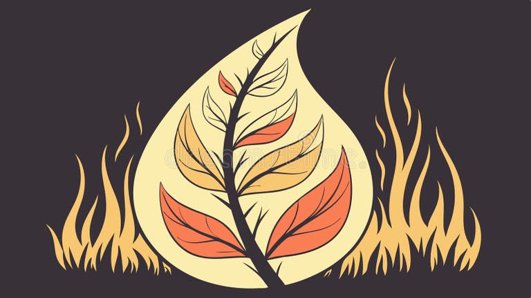 Leaf on Fire Element Transformation, Vector Design Generative AI Stock Vector - Illustration of ...