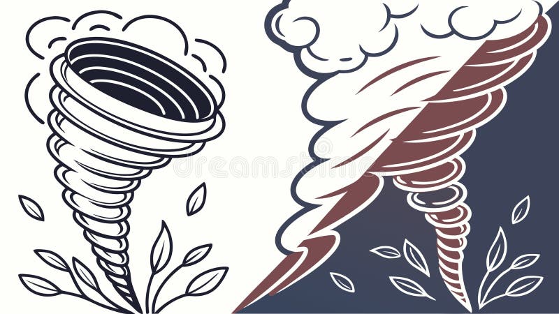 Powerful Tornado Funnel Cloud, Natural Disaster Graphic, Vector Design ...