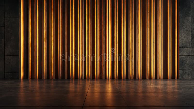 Dramatic Vertical Light Patterns Create a Dynamic Visual Rhythm in Warm ...