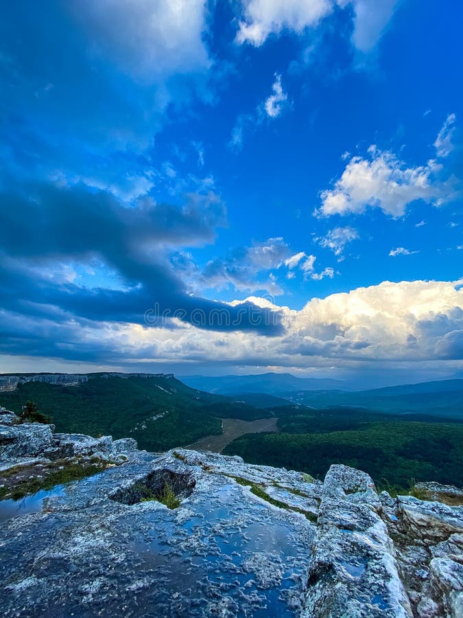 Dramatic Vertical Panoramic Landscape Stock Photo - Image of river ...