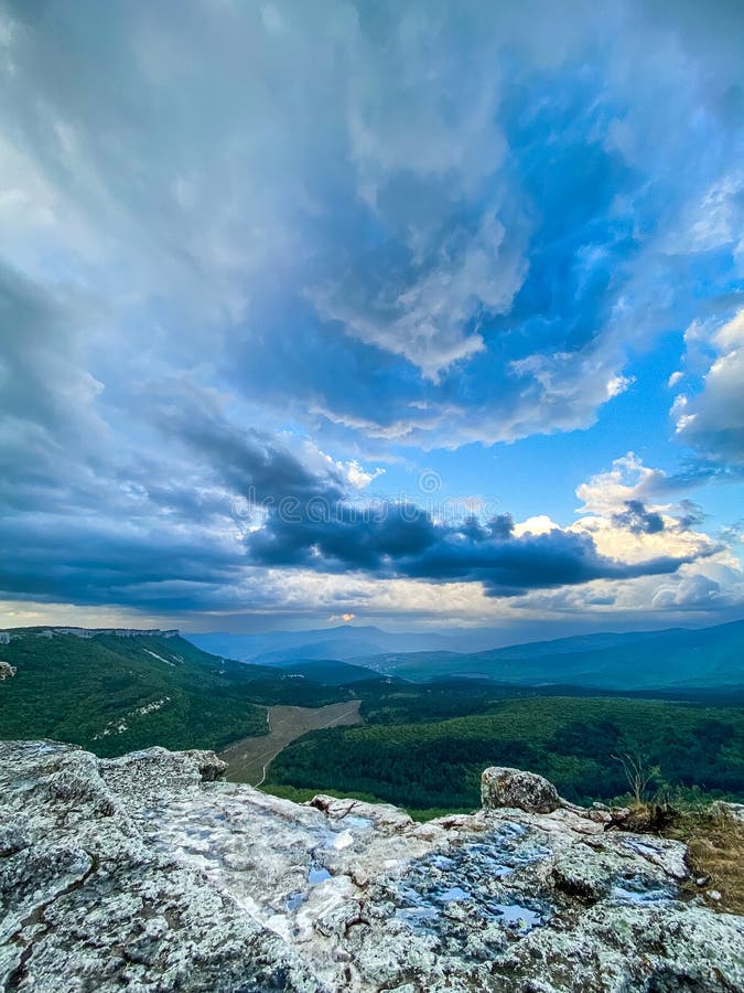 Dramatic Vertical Panoramic Landscape Stock Photo - Image of forest ...
