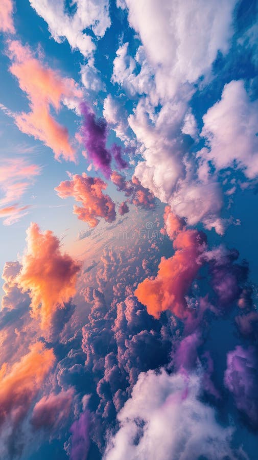 Dramatic and Vibrant Cloudscape with Colorful Sky Gradients at Twilight ...