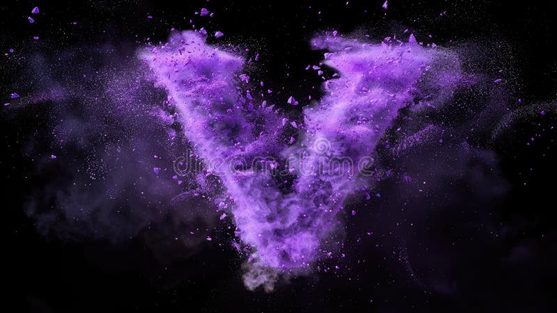 A Dramatic and Vibrant Image of a Purple Powder Explosion Forming the ...