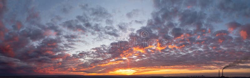 Dramatic Vibrant and Saturated Sky with Beautiful Clouds of Sunrise and ...
