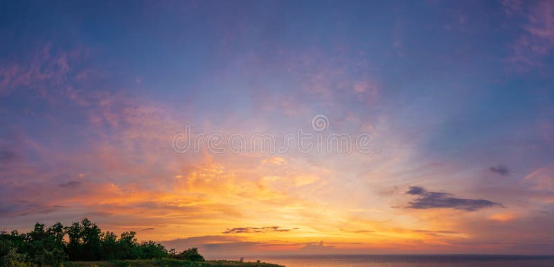 Dramatic Vibrant and Saturated Sky with Beautiful Clouds of Sunset on ...
