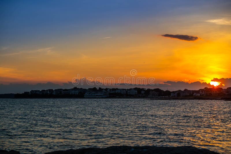 A Dramatic Vibrant Sunset Scenery in Cape Cod Martha`s Vineyard ...