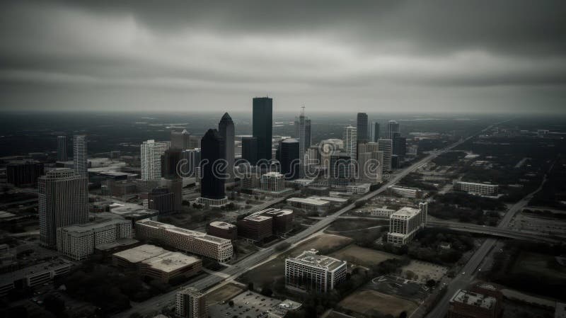 A Dramatic View of the Cityscape from High Altitude Drone Shots Created ...