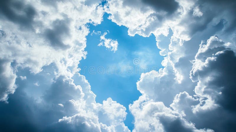 Dramatic View of a Cloudy Sky from Ground Level, Showcasing Detailed ...