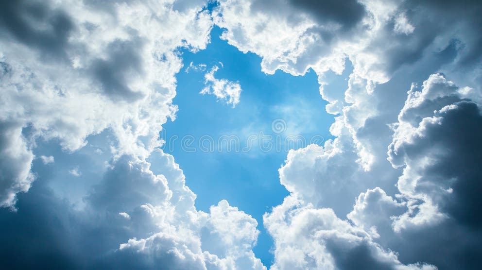 Dramatic View of a Cloudy Sky from Ground Level, Showcasing Detailed ...