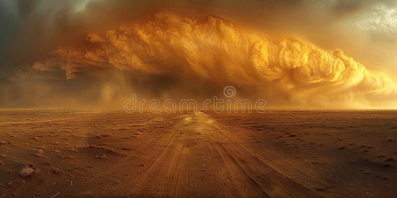 A Dramatic View of a Dust Storm Approaching, with Plenty of Copy Space ...