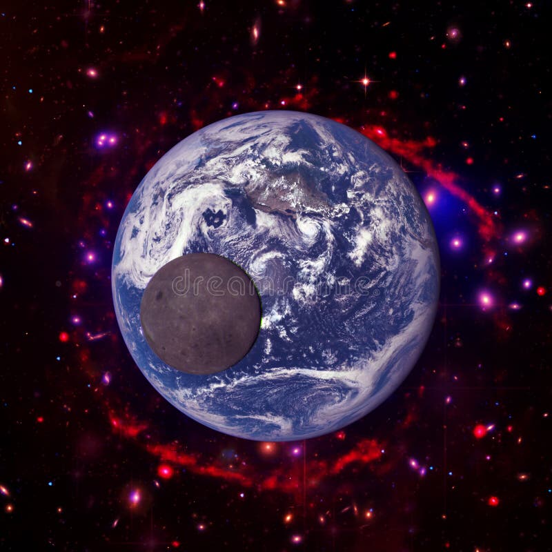 Dramatic View, Earth. Planet and Moon Stock Photo - Image of globe ...