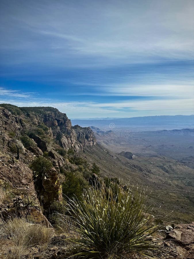 Cliffside Desert View (Big Bend National Park, Texas, USA) Stock Photo ...