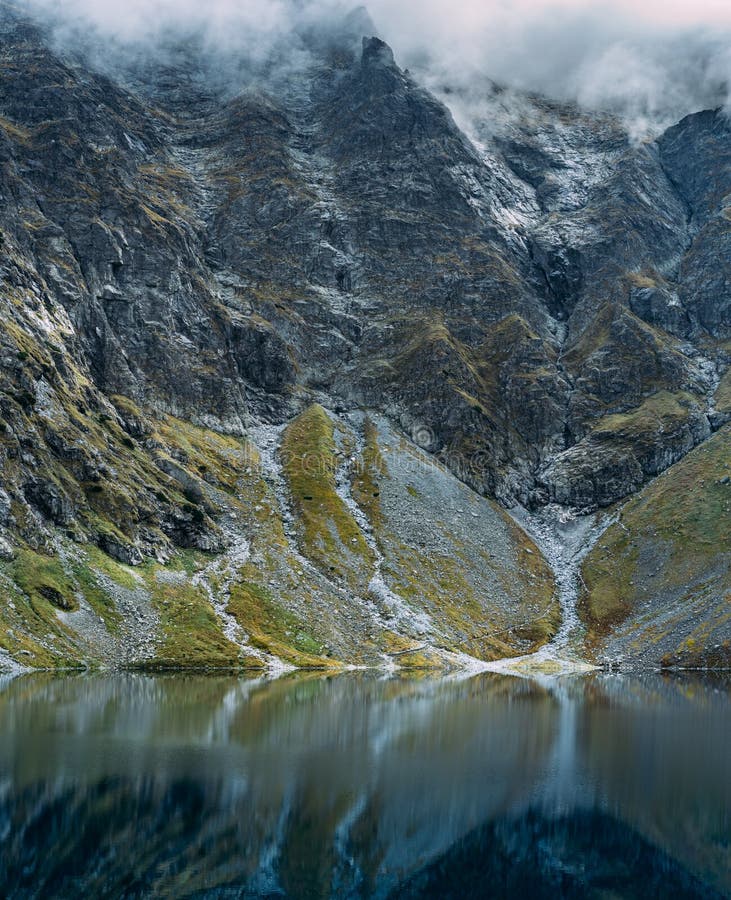Dramatic View of High Mountain Lake Stock Image - Image of mountains ...