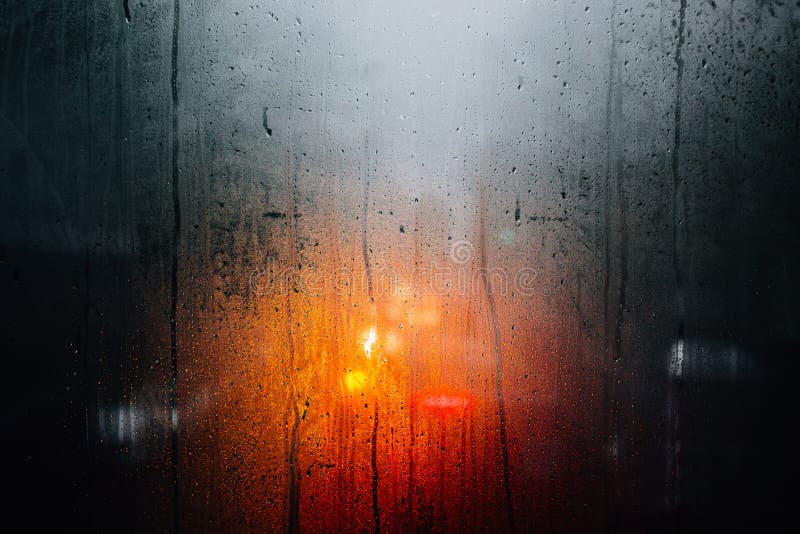 Dramatic View of Lights through Misted Windows Stock Image - Image of ...