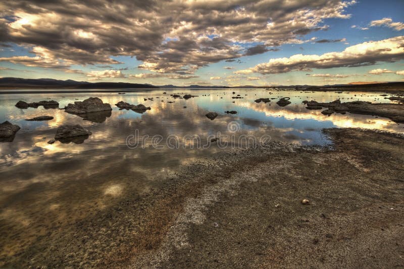 View of Mono Lake with Snow Capped Mountains, California Stock Image ...