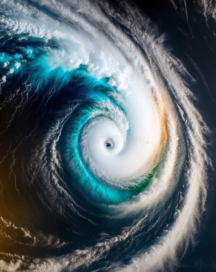 Dramatic View of a Powerful Hurricane from Space. Stock Image - Image ...