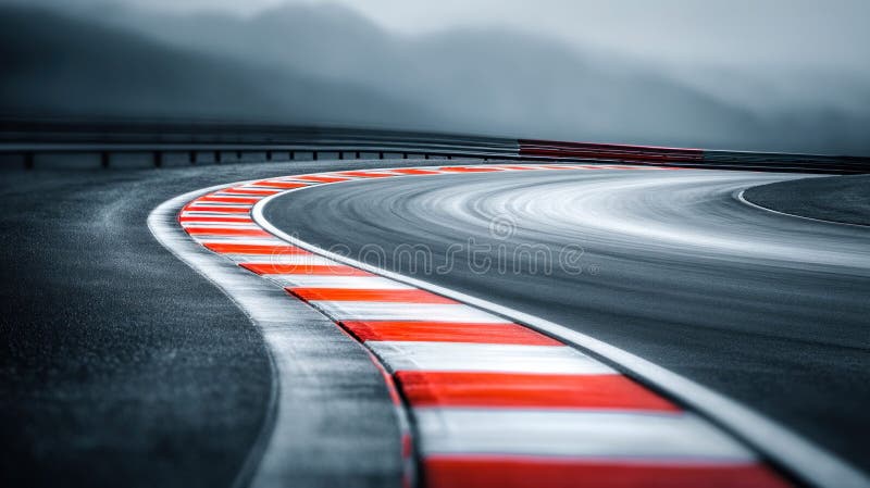 Dramatic View of a Racetrack Corner, Showcasing Speed and Dynamic ...