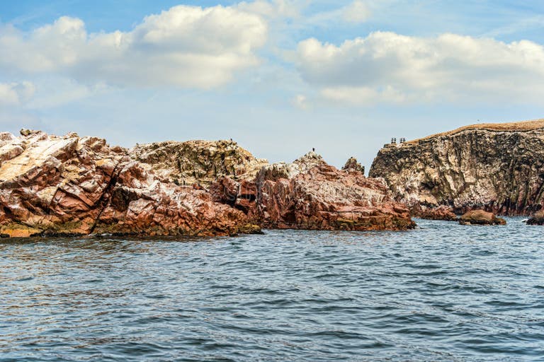 A Dramatic View of the Rugged Coastal Cliffs of the Ballestas Islands ...