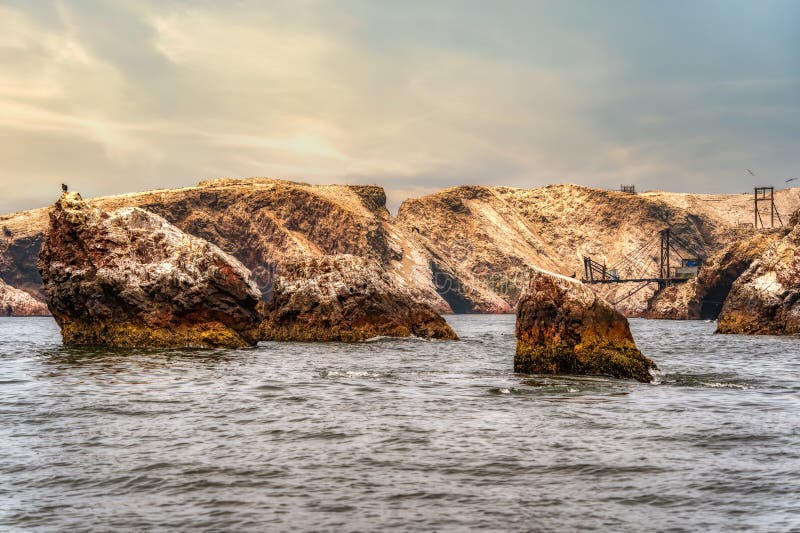 A Dramatic View of the Rugged Coastal Cliffs of the Ballestas Islands ...